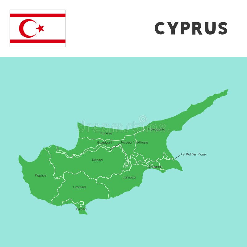 Province Name in Cyprus Map and Flag Stock Vector - Illustration of ...
