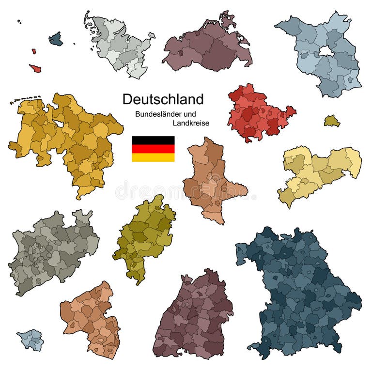 Provinces and Districts of Germany Stock Vector - Illustration of ...