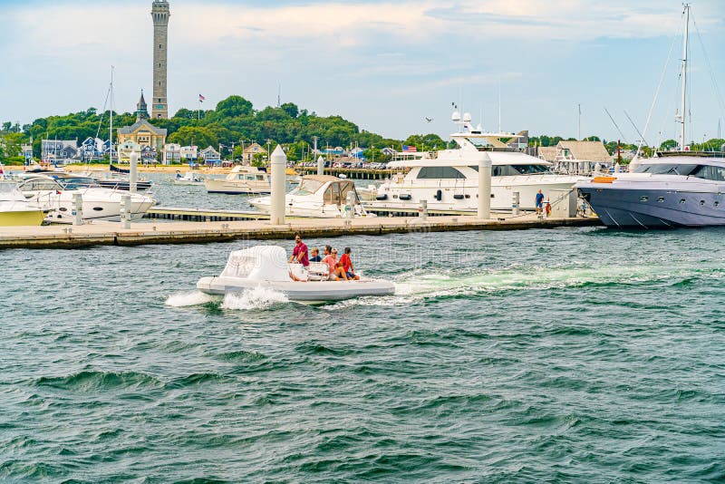 Provincetown, Cape Cod, Massachusetts, US - August 21, 2019 Catamaran ...