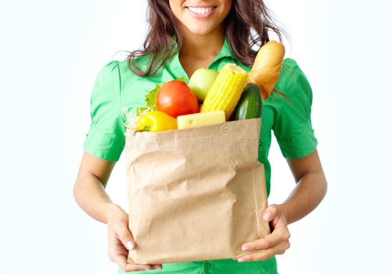 Provision stock image. Image of female, carrying, grocery - 31601435