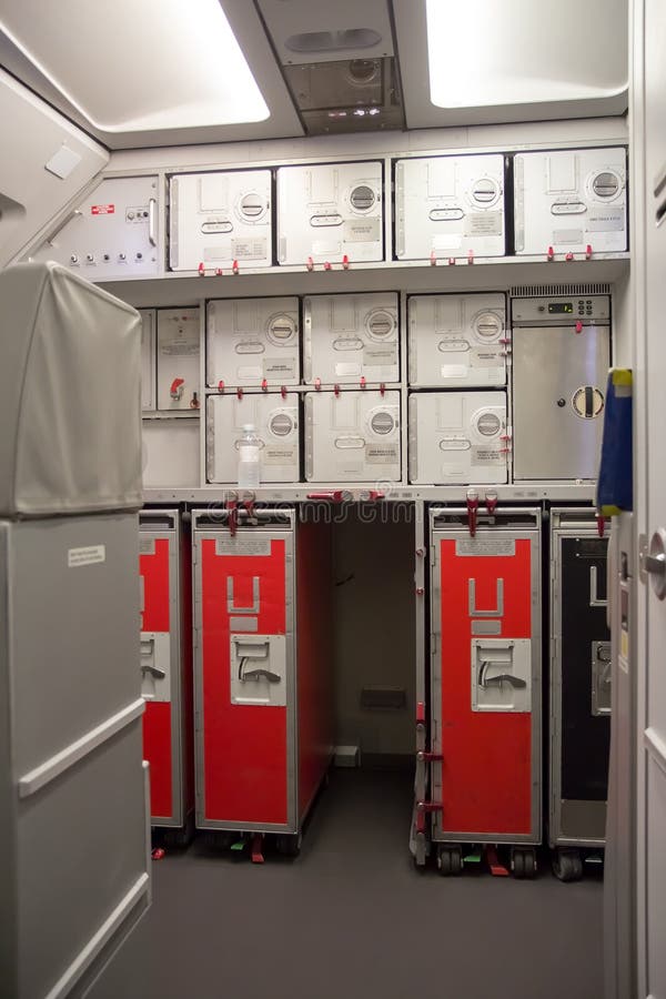 Airplane kitchen editorial stock image. Image of destination - 16422089