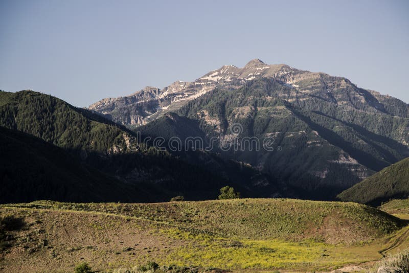 Provo Peak of the Rocky Mountains Early Summer Landscape Stock Image ...