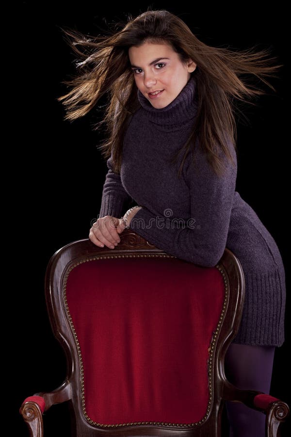 Provocative chair stock photo. Image of flirting, portrait - 12697100