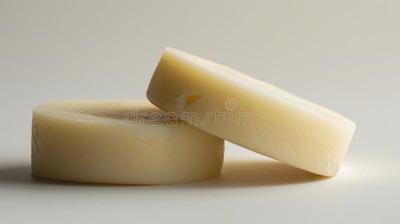Provolone Cheese Wheels on a Plain White Backdrop, Highlighting Texture ...