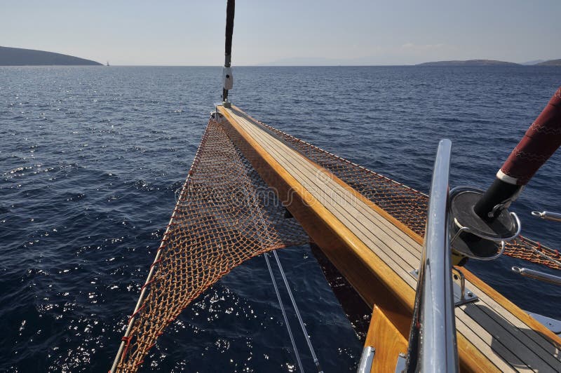 Sailboat Prow. Low Angle Front View Stock Photo - Image of ship, mast ...