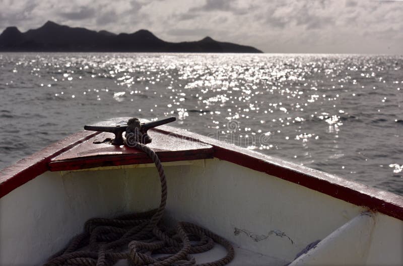 Prow Front View Of A Large Cruise Liner Ship, Anchor Winches On The ...