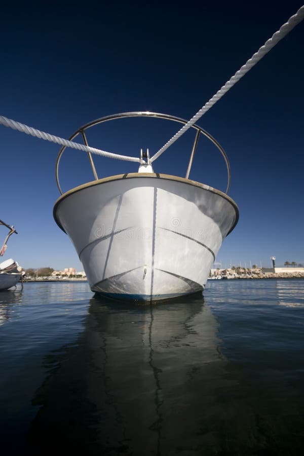 Prow of Moored Boat in Harbor Stock Photo - Image of ship, moored: 17875726
