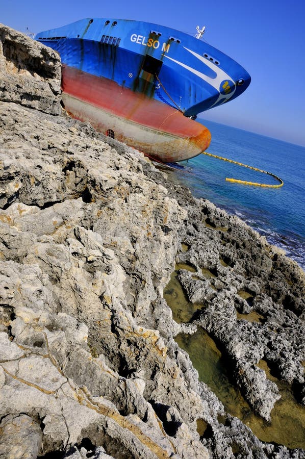 Wrecked Oil Tanker in Clean Sea Water Editorial Stock Photo - Image of ...
