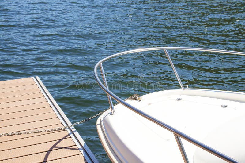 Prow of a Motorboat in a Harbor Stock Photo - Image of marine, boating ...