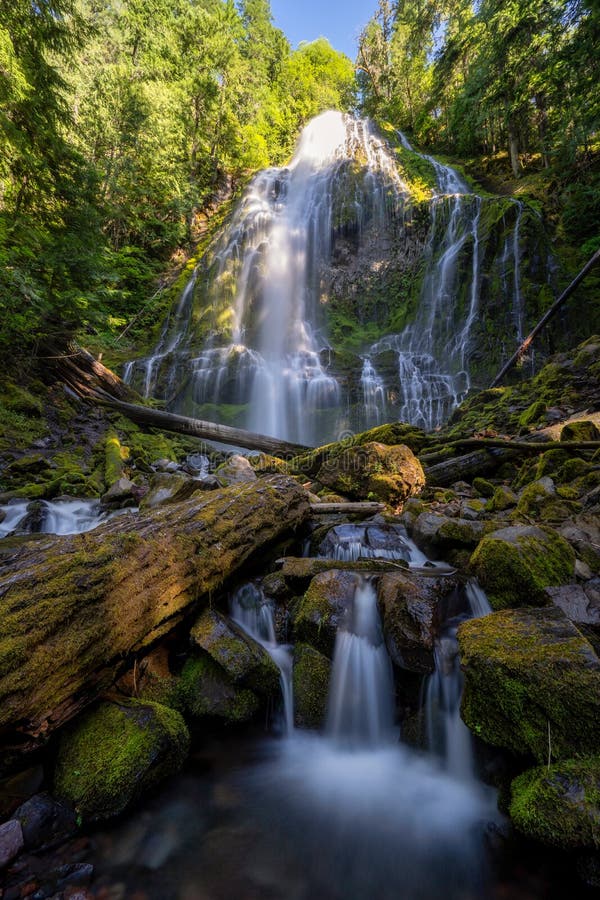 Proxy Falls in the Cascade Mountains in Central Oregon Stock Photo ...