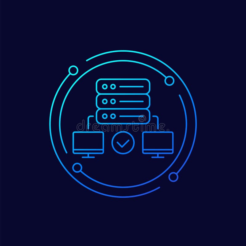 Proxy Server Icon, Linear Design Stock Vector - Illustration of ...