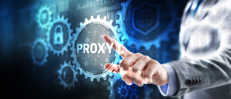 Proxy Server. Internet Cyber Security Network Concept on Virtual Screen ...