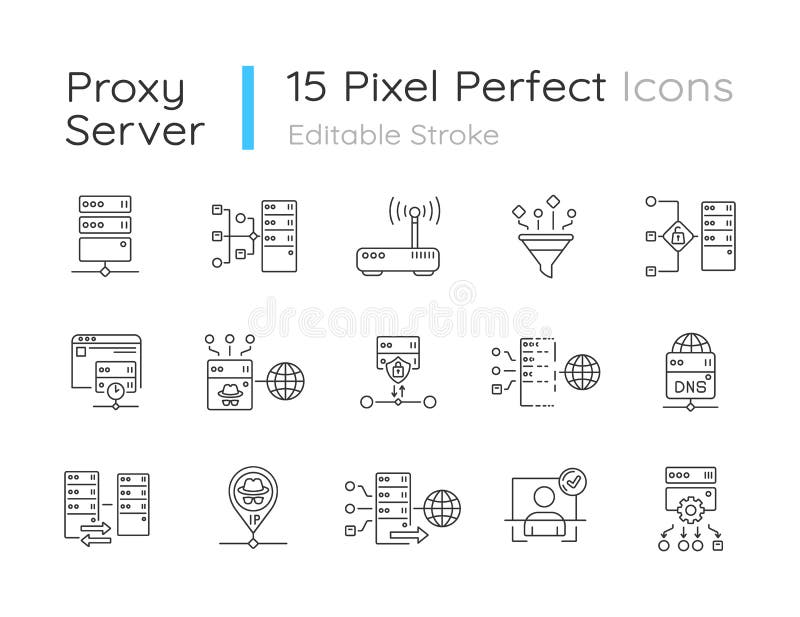 Linear Proxy Server Icon From Internet Security And Networking Outline Collection Thin Line