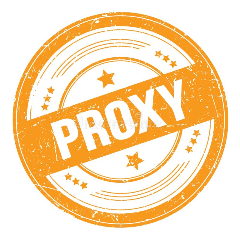 PROXY Text on Orange Round Grungy Stamp Stock Illustration ...