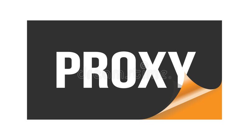 PROXY Text Written on Black Orange Sticker Stock Illustration ...