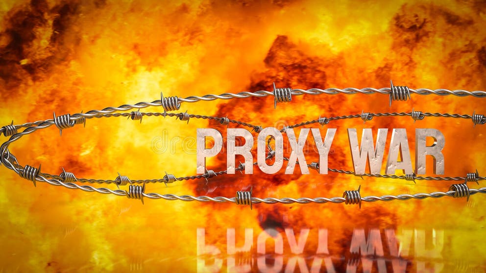 The Proxy War on Fire Background 3d Rendering Stock Illustration ...