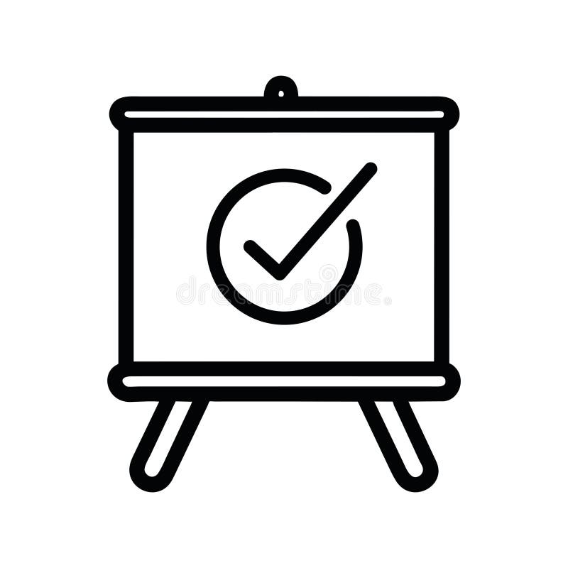 Proyect Screen with Check Mark Stock Vector - Illustration of chart ...