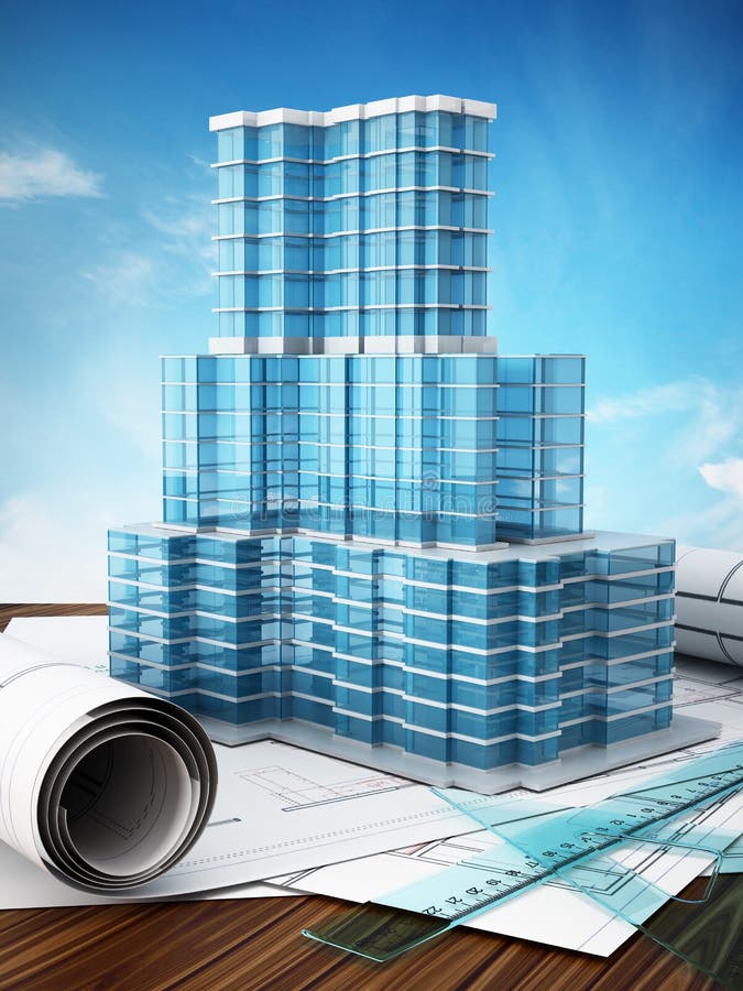 Proyecto De La Construcción De Edificios Stock de ilustración ...