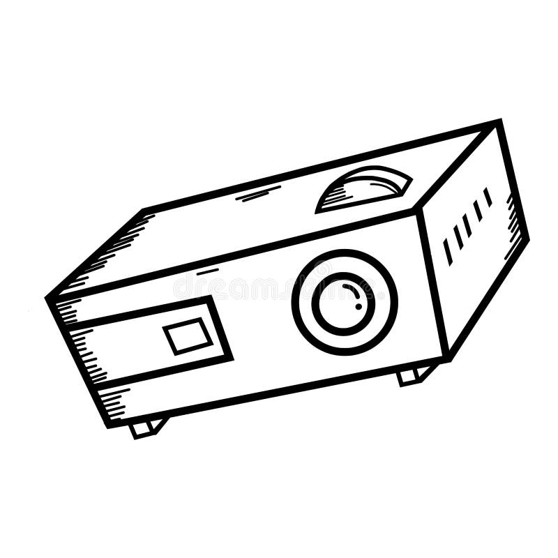 Proyector de doodle ilustración del vector. Ilustración de icono ...