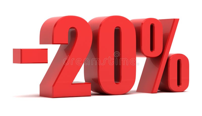 20 Prozent Heruntergesetzt Rote Farbe Des Rabatt-Aufklebers - Runder ...