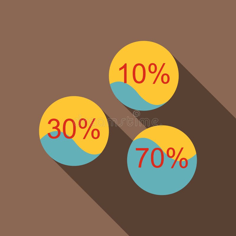 Prozente Infographics Ikone, Flache Art Zeigend Vektor Abbildung ...