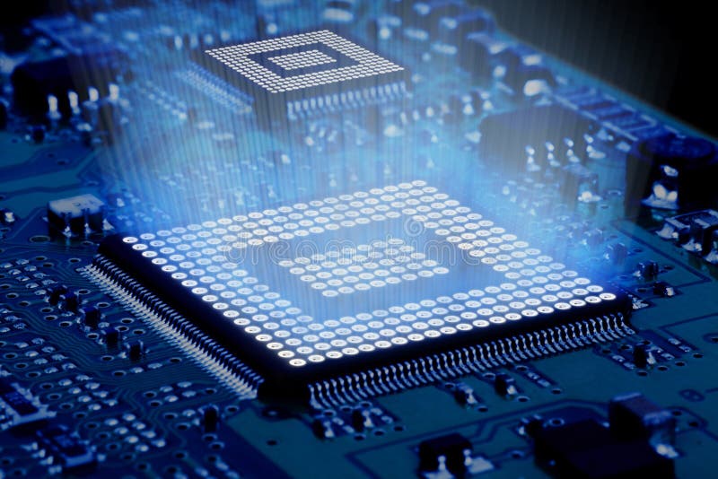 Prozessor und Motherboard stockfoto. Bild von spiel, elektronisch ...