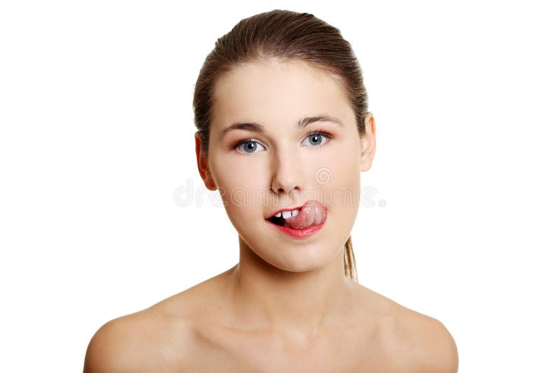 Prtrait of a Female Teen Making a Face. Stock Photo - Image of face ...