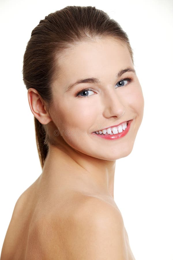 Smiling Naked Girl`s Face Closeup Stock Image Image Of Closeup