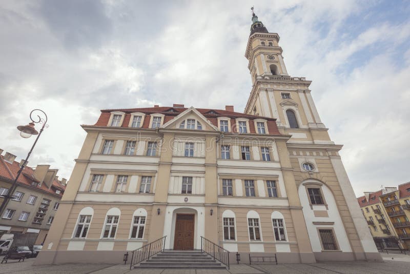 Prudnik City Hall stock image. Image of panorama, downtown - 181960283