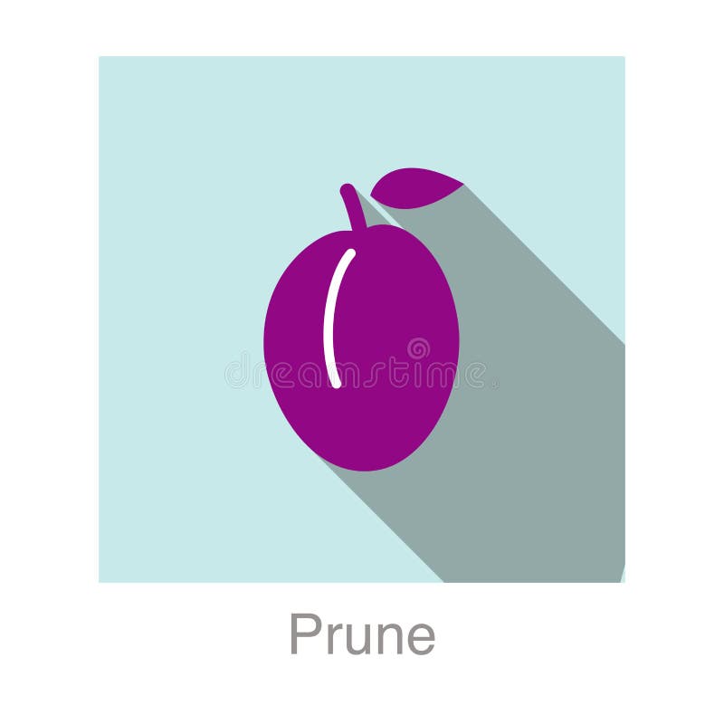 Prune Fruit Flat Icon, Vector Illustration Stock Vector - Illustration ...