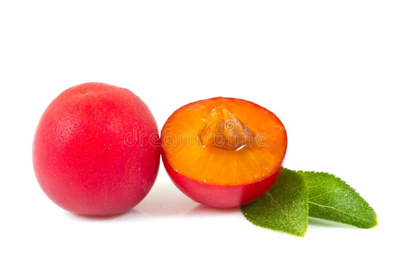 Prunes rouges d'isolement image stock. Image du rouge - 38051121
