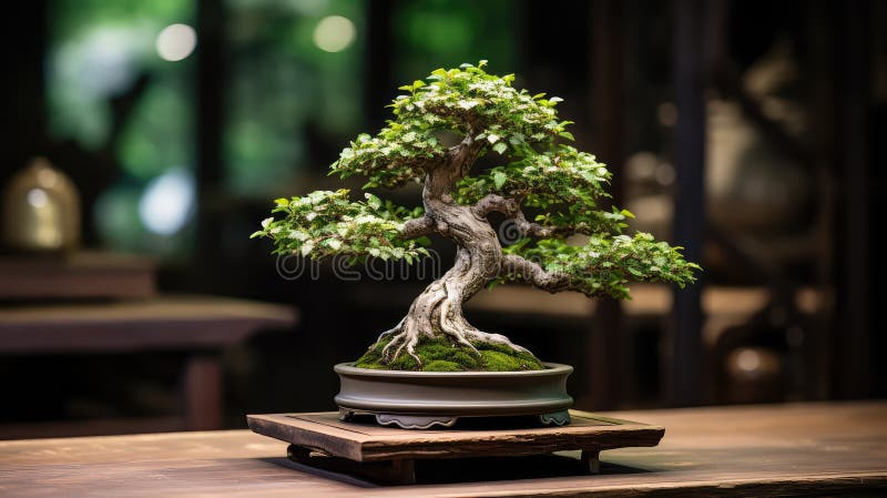 Pruning banzai tree stock illustration. Illustration of leaves - 368546180