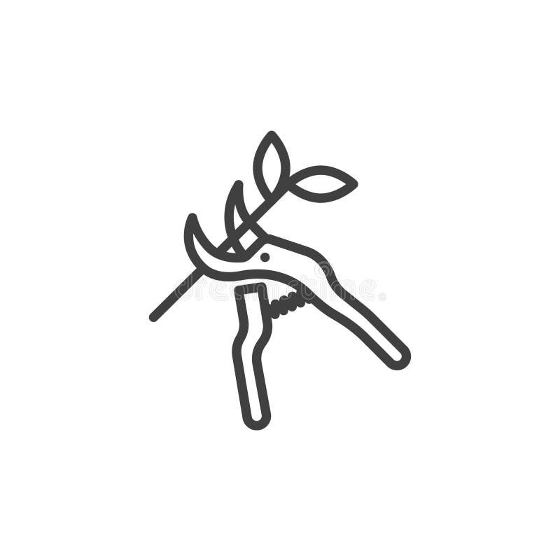 Pruning plants line icon stock vector. Illustration of gardening ...