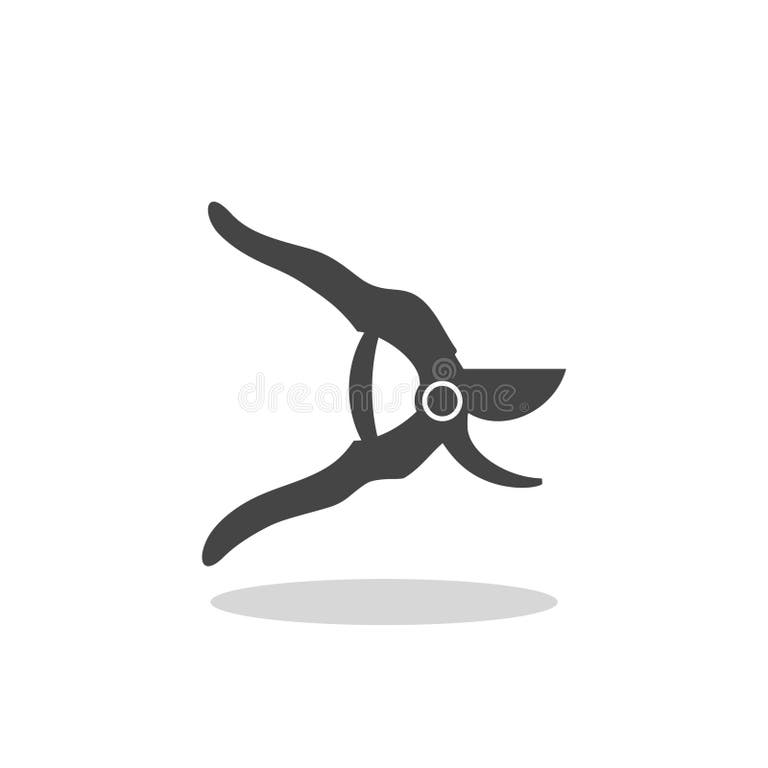 Pruning Shears Icon with Shadow Stock Vector - Illustration of pruning ...