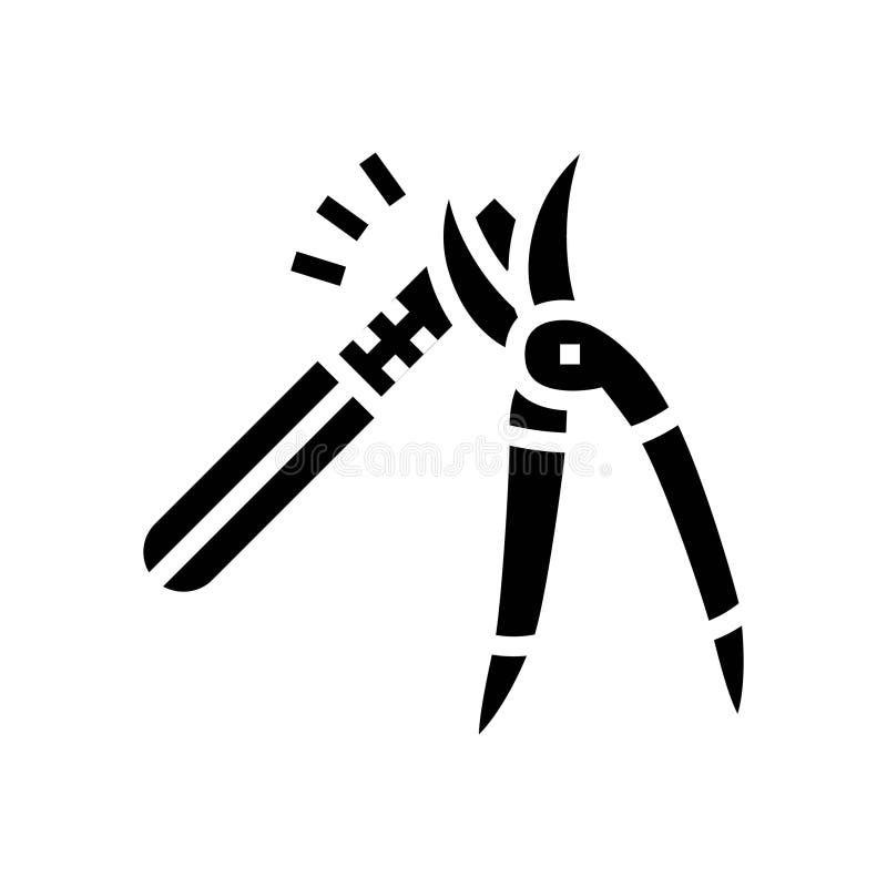 Pruning Shears Sharpening Garden Maintenance Glyph Icon Vector ...