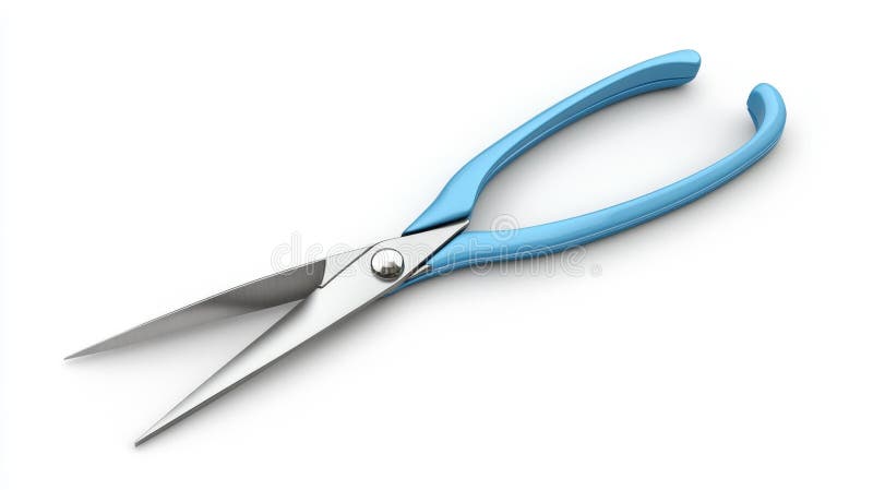 Pruning Shears with Sleek Blue Handles Isolated on a White Background ...