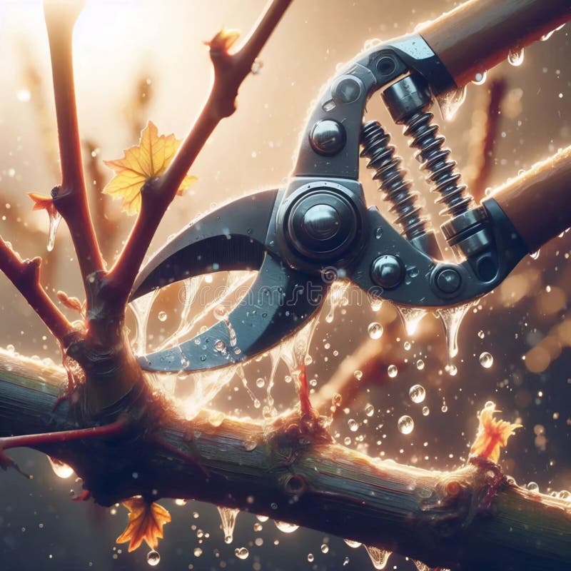 Pruning Shears at Work, Ai Generated Image Stock Illustration ...