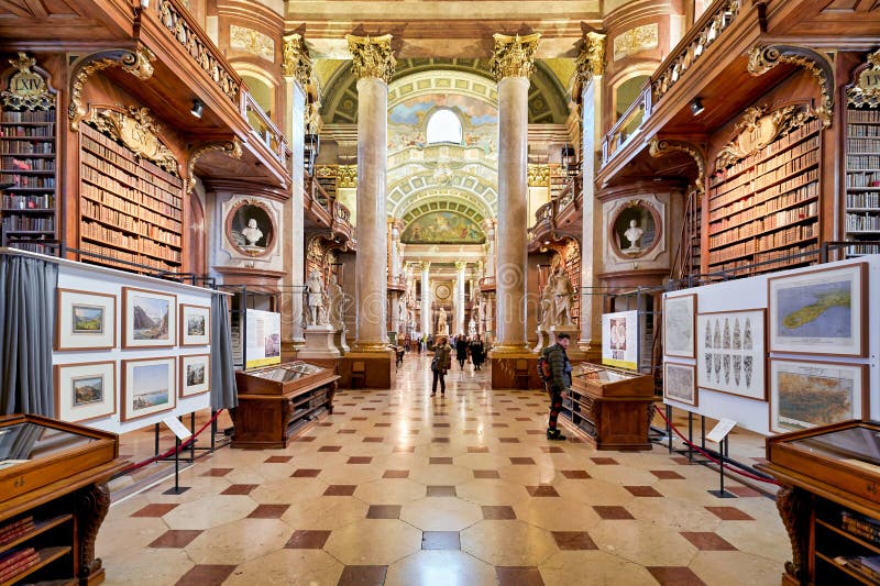 The Prunksaal, Center of the Old Imperial Library Inside the Austrian ...