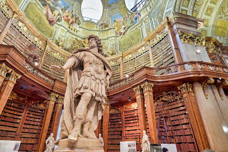 The Prunksaal, Center of the Old Imperial Library Inside the Austrian ...
