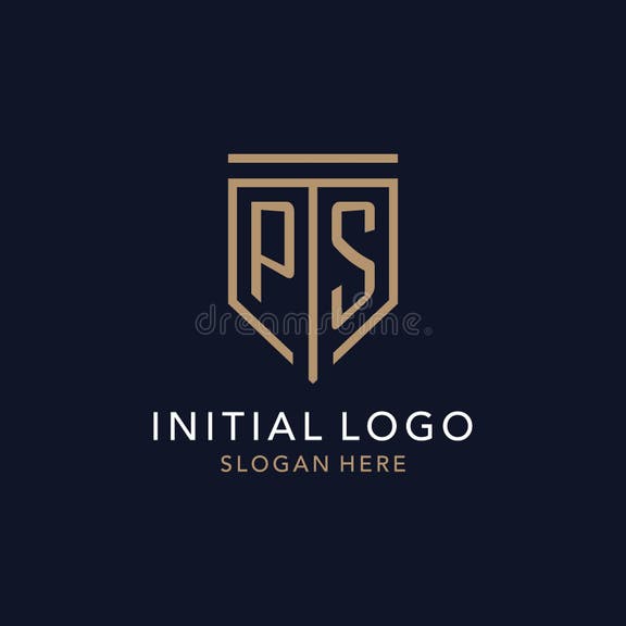 PS Initial Logo Monogram with Simple Luxury Shield Icon Design Stock ...