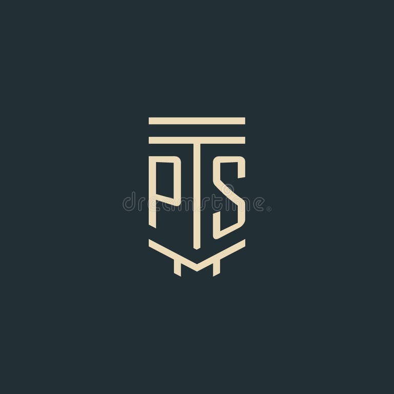 PS Initial Monogram with Simple Line Art Pillar Logo Designs Stock ...
