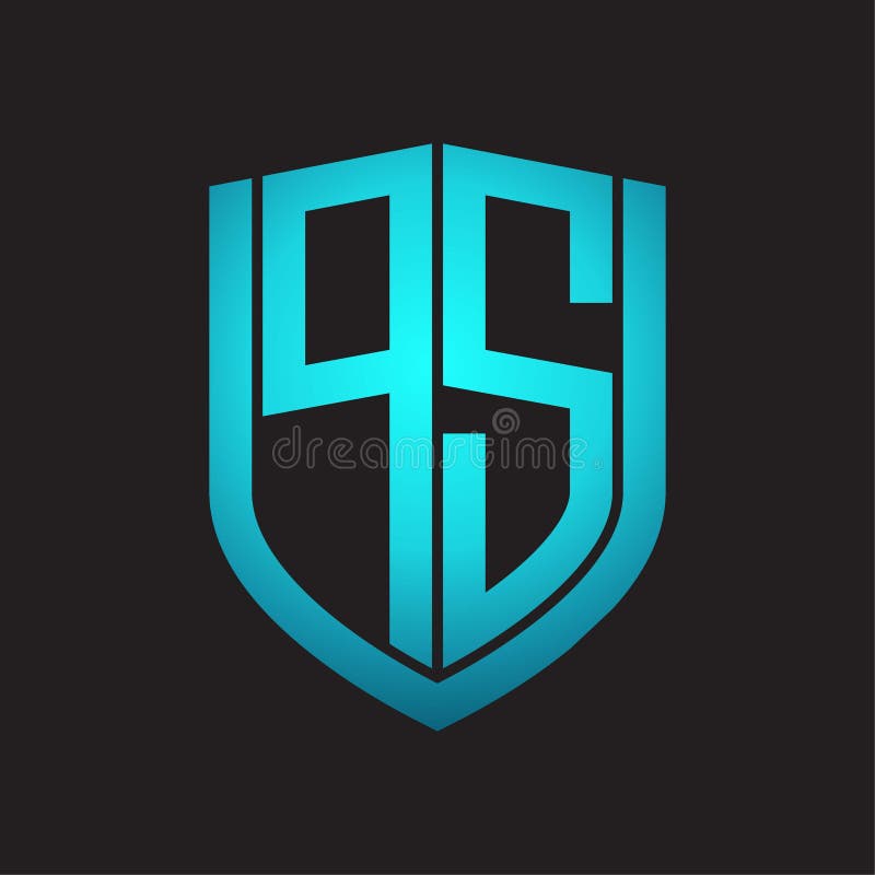 PS Logo Monogram with Emblem Shield Design Isolated with Blue Colors on ...