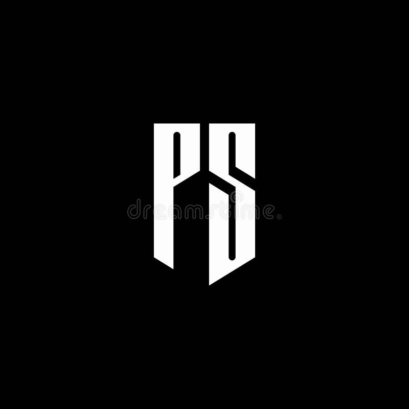 PS Logo Monogram with Emblem Style Isolated on Black Background Stock ... PS Logo Monogram with Emblem Style Isolated on Black Background Stock ...