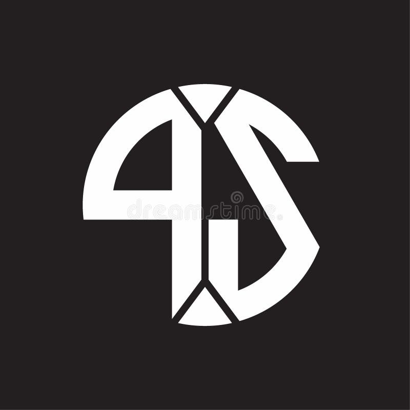 PS Logo Monogram with Piece Circle Ribbon Style Stock Illustration ...