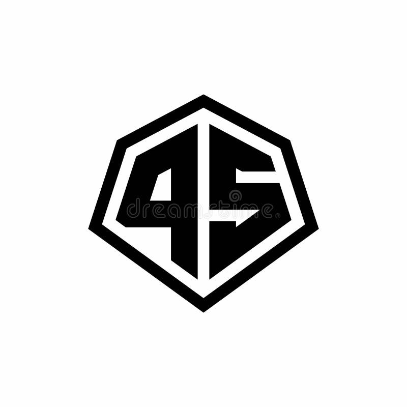 PS Monogram Logo with Hexagon Shape and Line Rounded Style Design ...