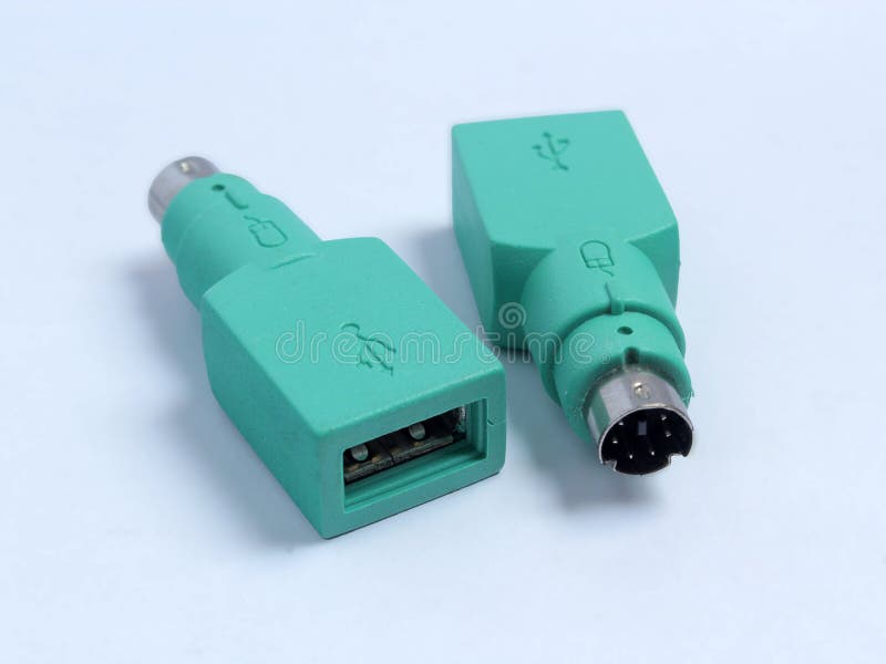 PS2 To USB Connector on White Background Closeup View Stock Image ...