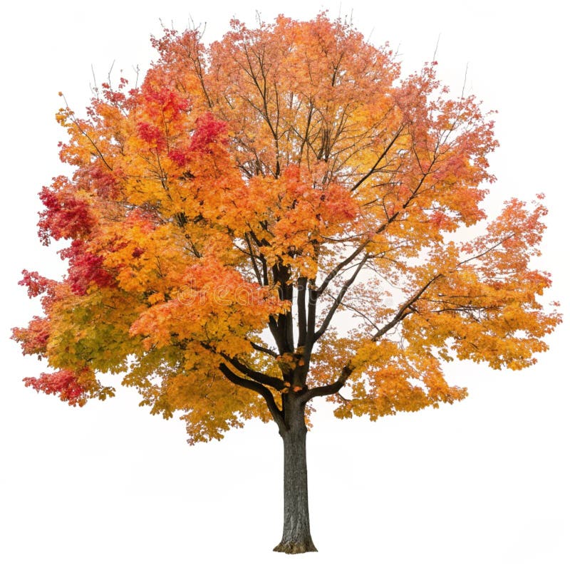 PSD Autumn Tree Isolated on Transparent Background Stock Illustration ...