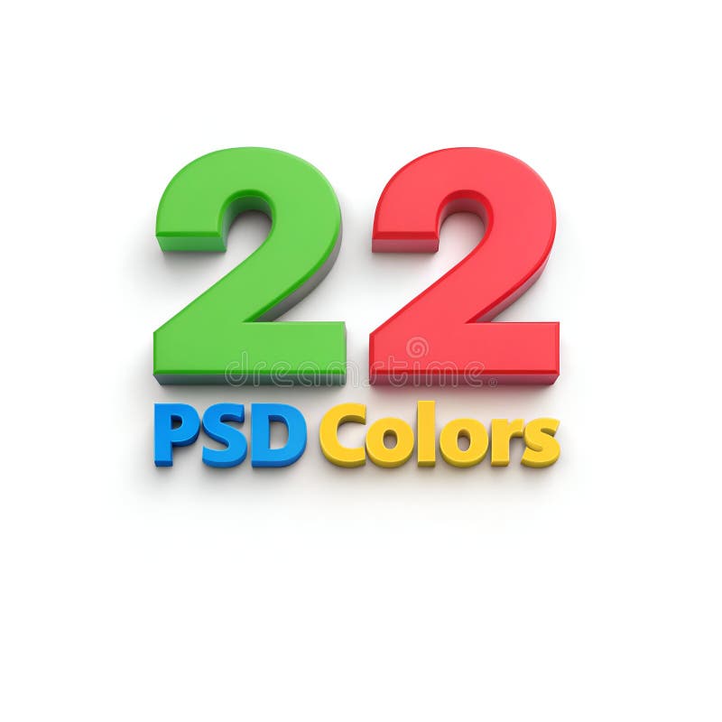PSD Colors 3D Text Effect Isolated on White Background Stock ...