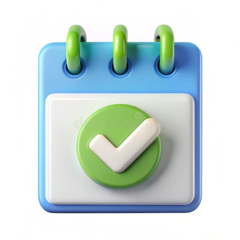 PSD 3D Rendering Check Appointment Icon Isolated Stock Illustration ...