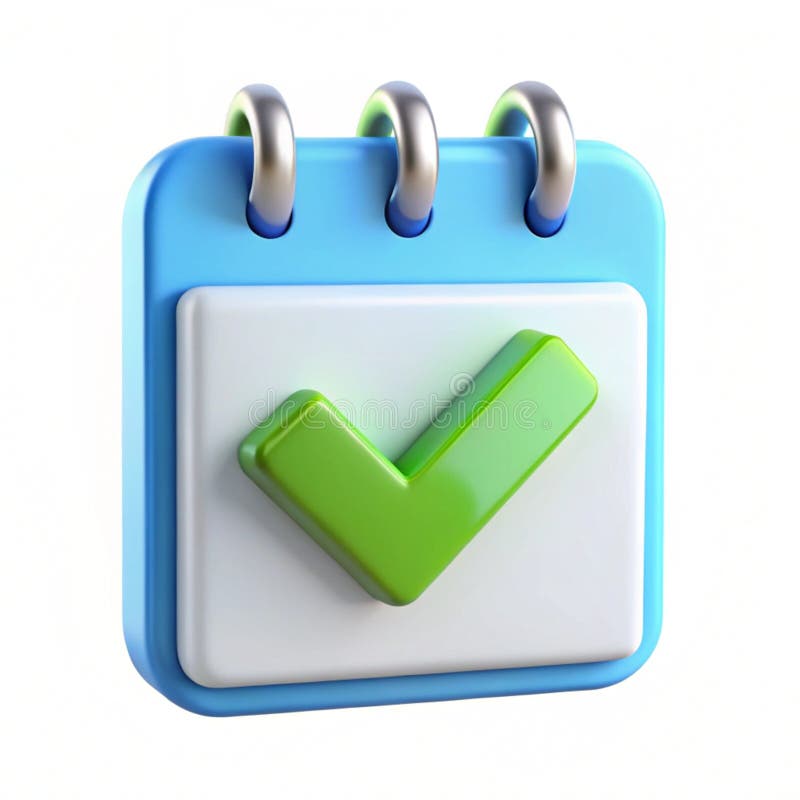 PSD 3D Rendering Check Appointment Icon Stock Illustration ...